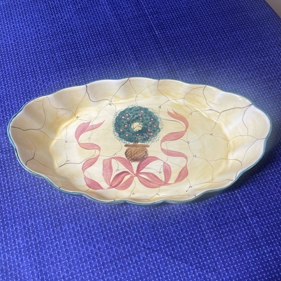 Laurie Gates | Holiday | Laurie Gates 999 Topiary Ruffled Serving Oval ...